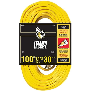 Yellow Jacket 14/3 Heavy-Duty 15-Amp SJTW Contractor Extension Cord ...