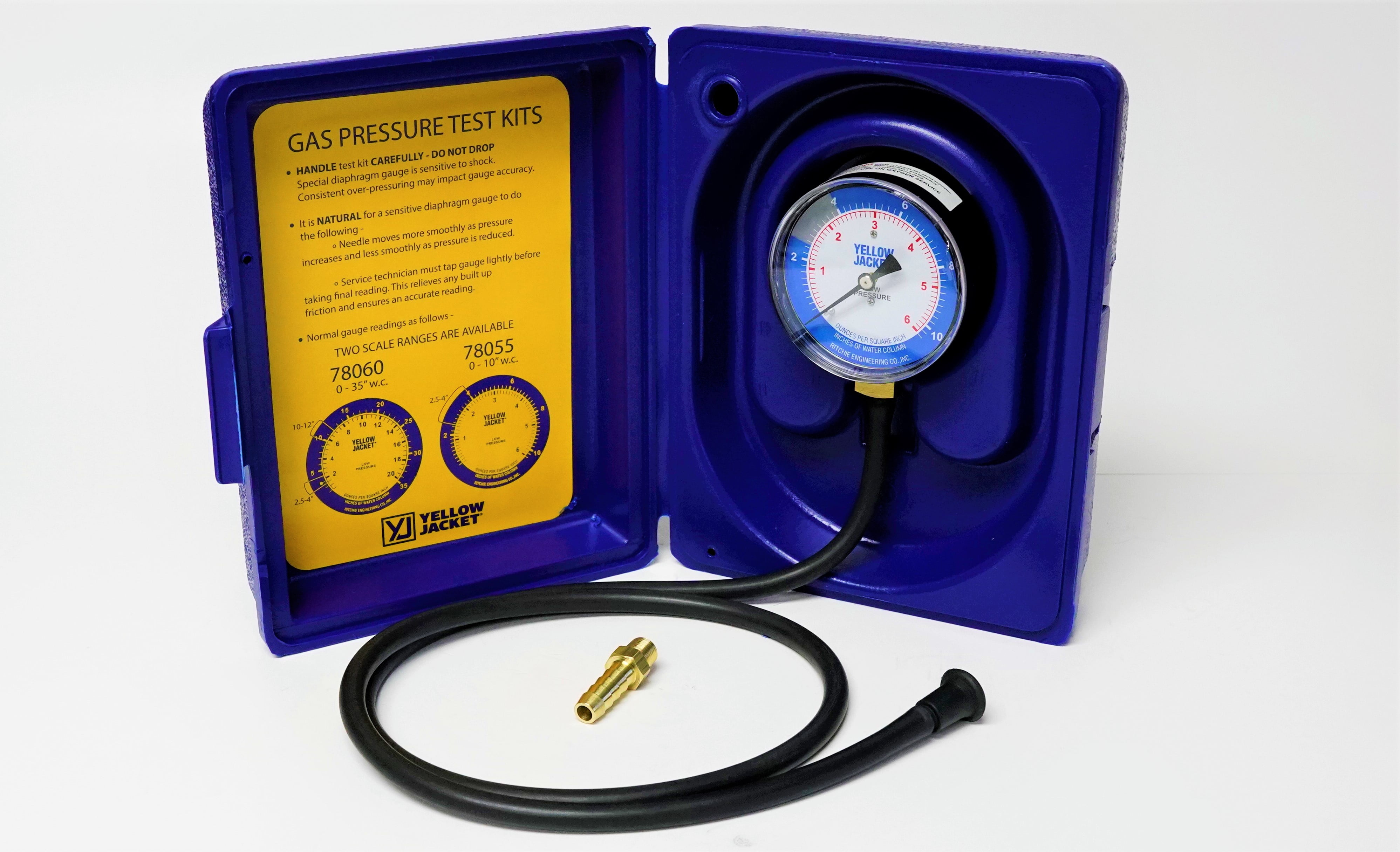 Yellow Jacket Gas Pressure Test Kit,0 to10 In WC 78055 - Walmart ...