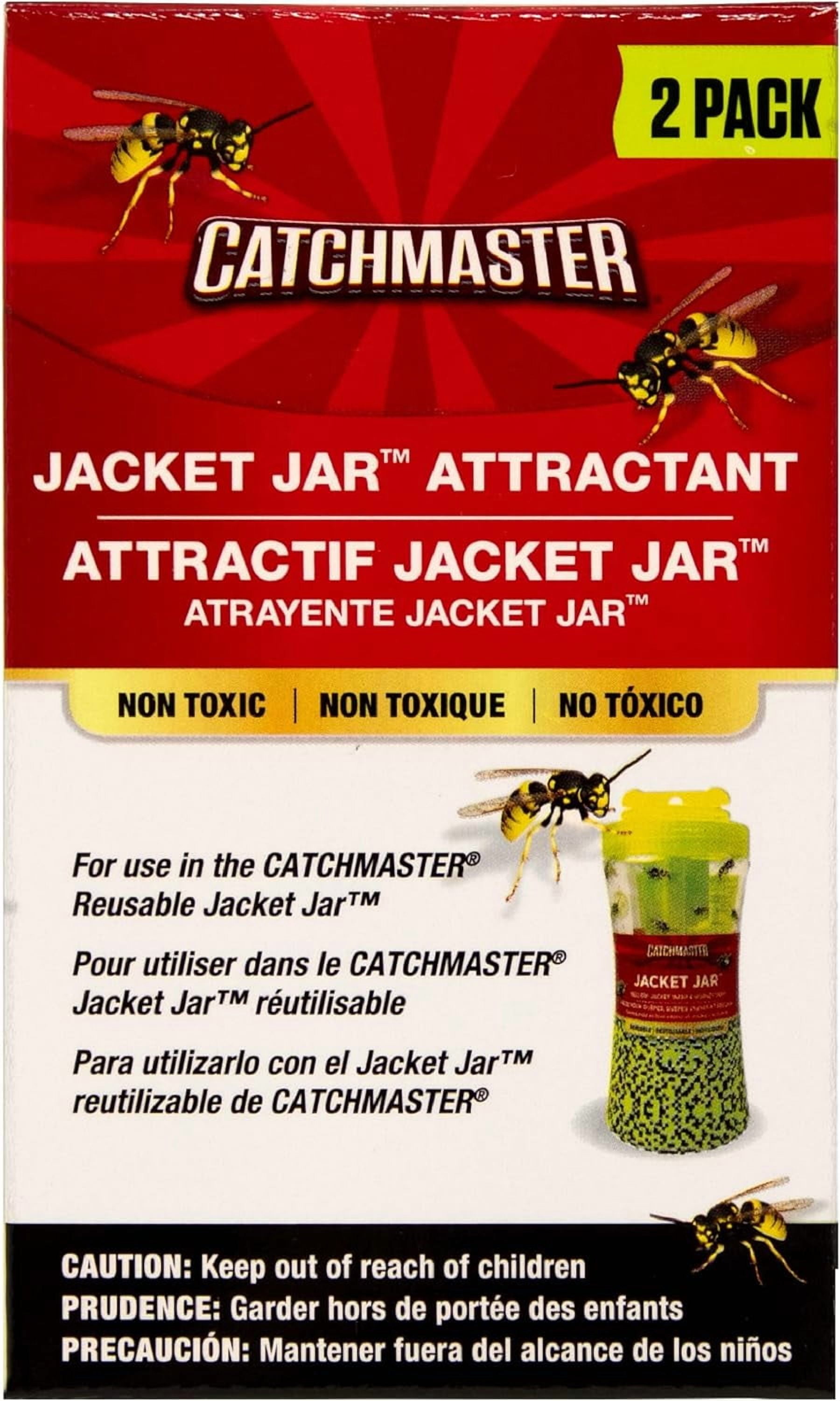 Yellow Jacket, Hornet, & Wasp Trap Jar Bait Refill 2-Pk, Reusable Bug ...