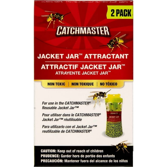 Yellow Jacket, Hornet, & Wasp Trap Jar Bait Refill 2-Pk, Reusable Bug ...