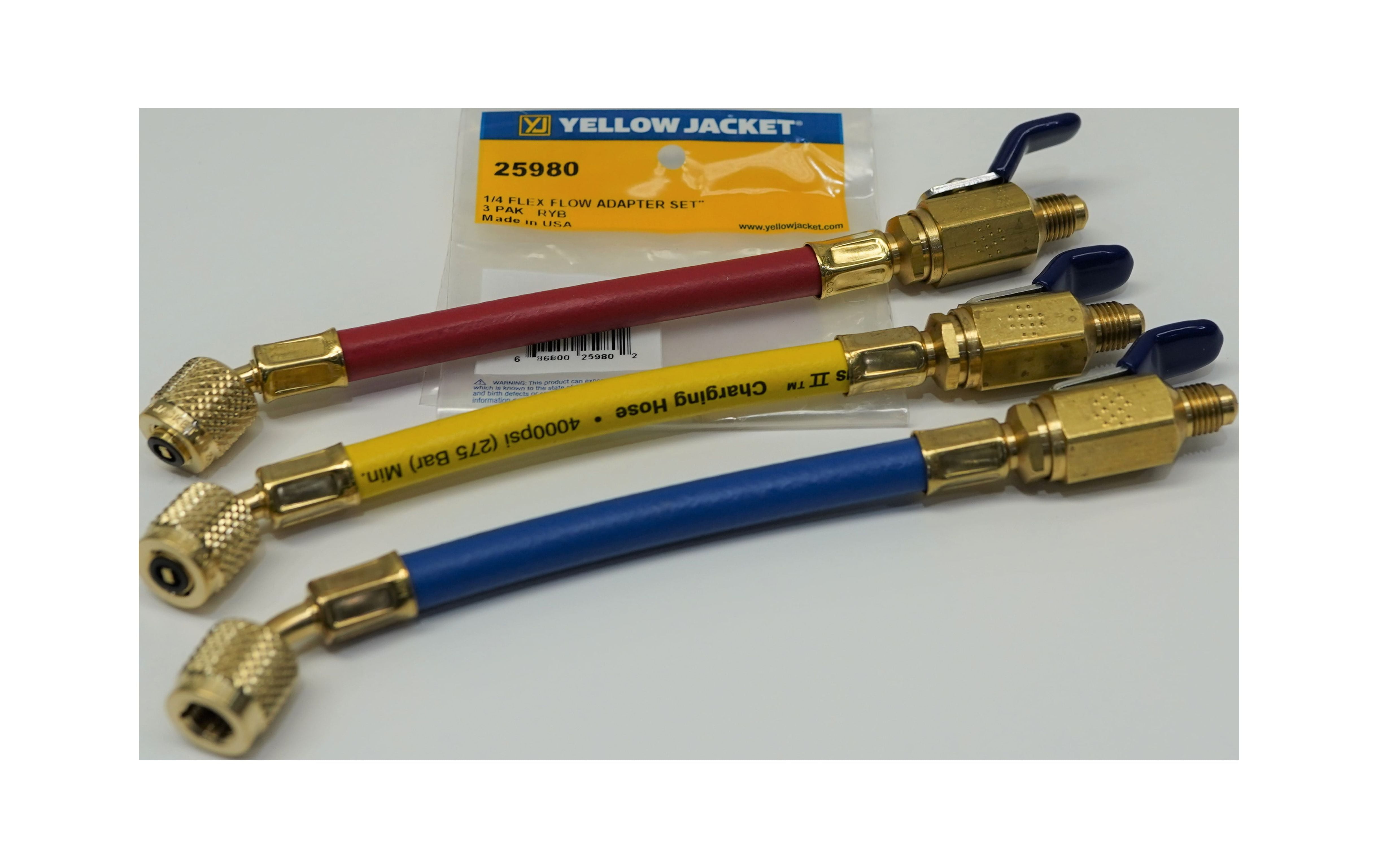 Yellow Jacket Hose Set,16 in L,Blue/Red/Yellow,800 psi 25980 - Walmart.com