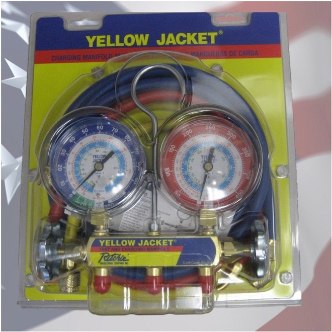 Yellow Jacket HVAC Tools - Mechanical Manifold Gauge Set, 2-Valve 42006 ...