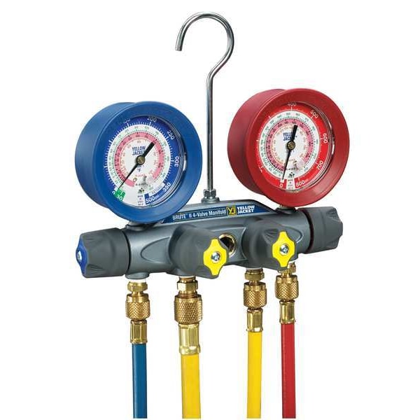 Yellow Jacket Mechanical Manifold Gauge Set,4-Valve 46013 - Walmart ...