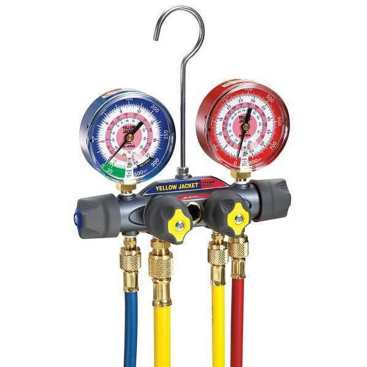 Yellow Jacket Manifold Gauge Set,5 ft L,3 1/8 in Gauge 49960 - Walmart.com