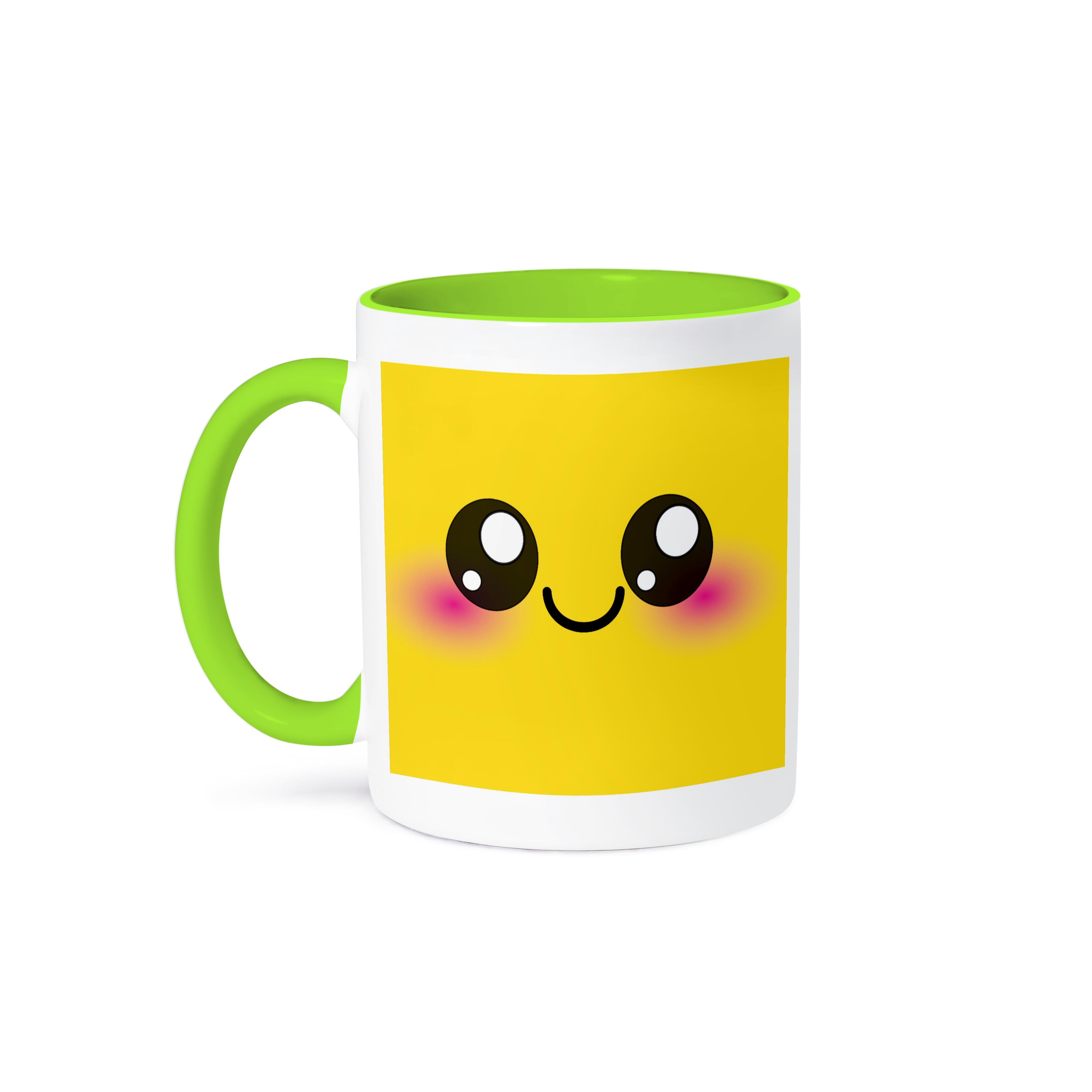 3dRose, Yellow Kawaii smiling Square - Adorable and Cute Cartoon ...
