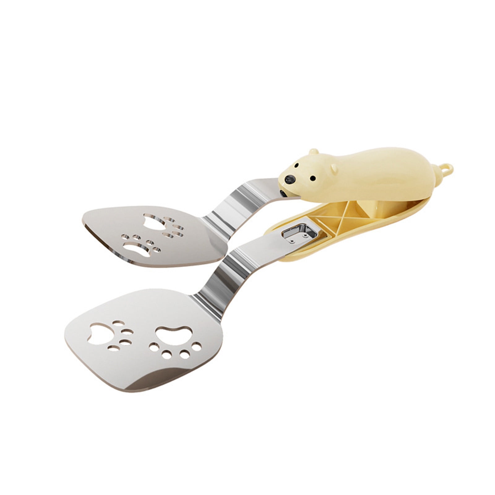 Yellow Kitchen Extendable Locking Anti-Slip 2-In-1 Cooking Food Tongs ...