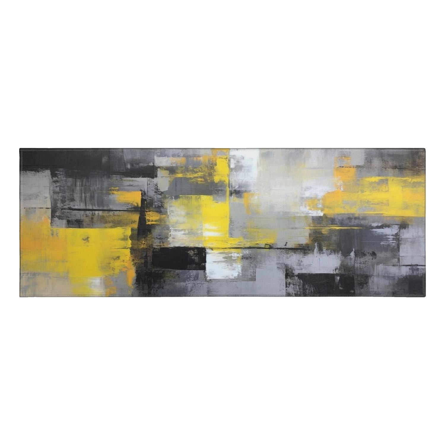 Yellow Kitchen Rug Mat 17 X 47 Inches Modern Abstract Art Painting ...