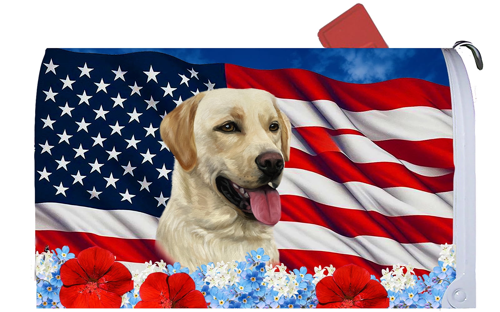 Yellow Labrador - Best of Breed Patriotic Dog Breed Mail Box Cover ...