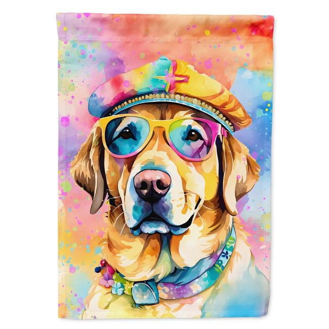 Yellow Labrador Hippie Dawg House Flag - Walmart Business Supplies
