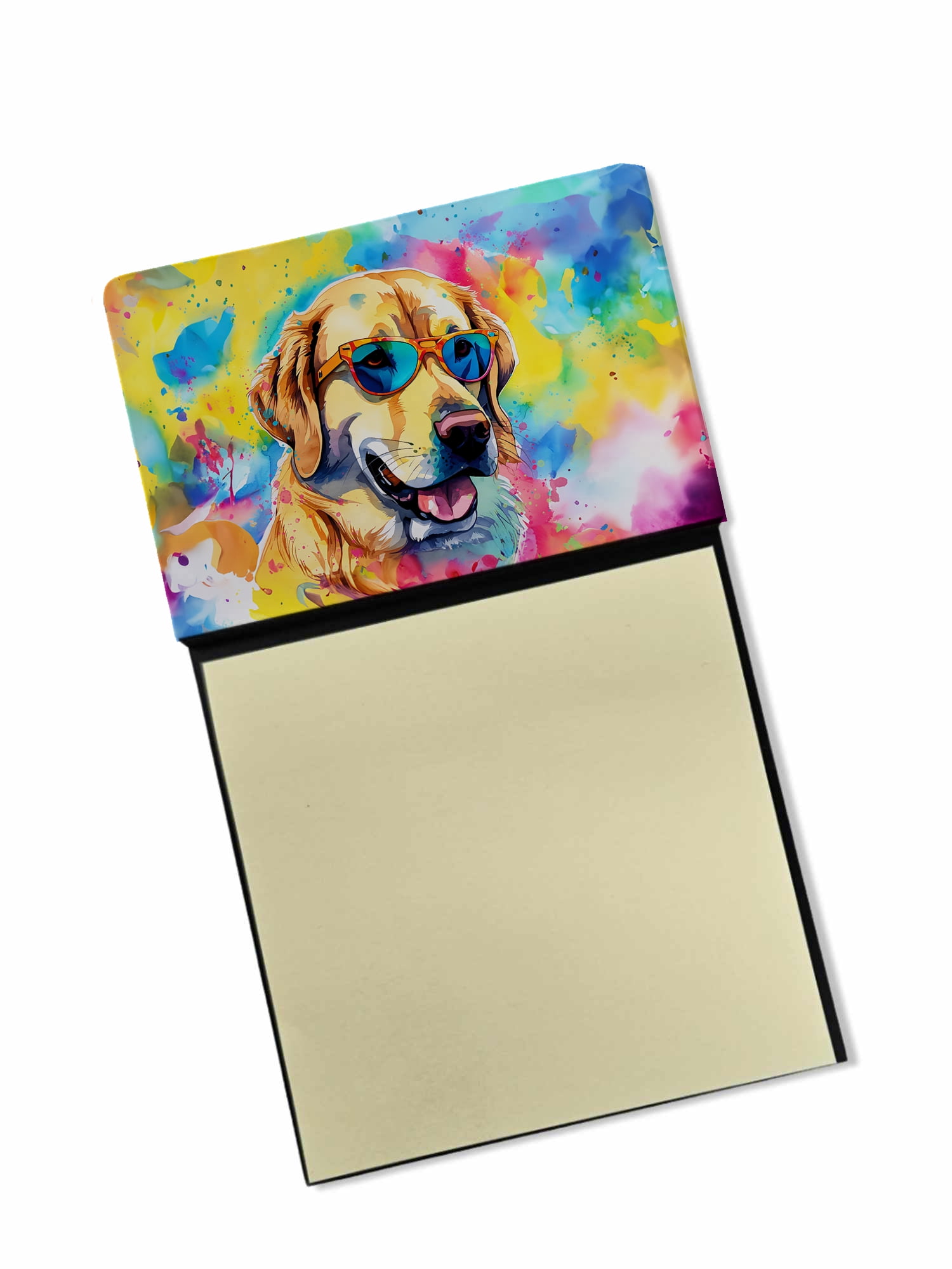 Yellow Labrador Hippie Dawg Sticky Note Holder 3.25 in x 5.25 in ...