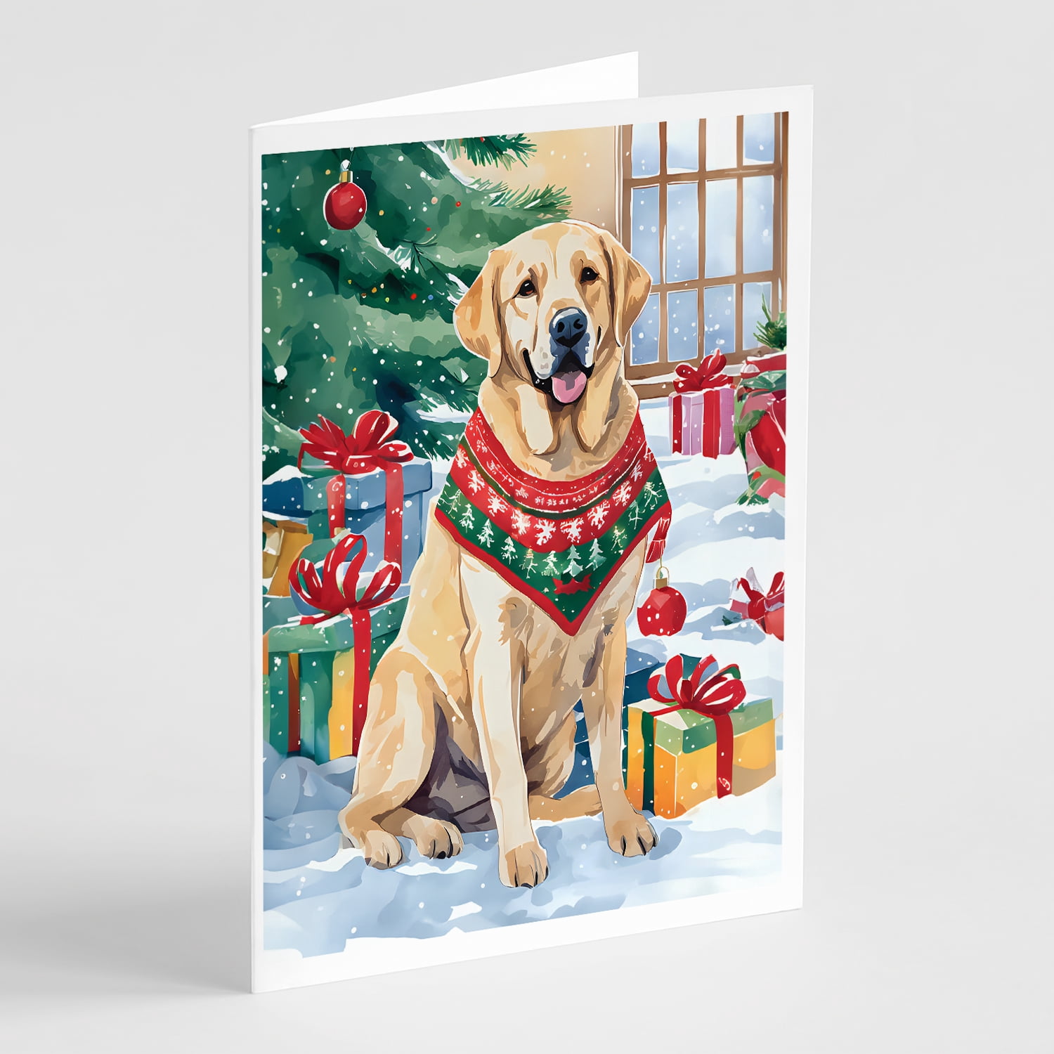 Yellow Labrador Retriever Christmas Greeting Cards Pack of 8 7 in x 5 ...