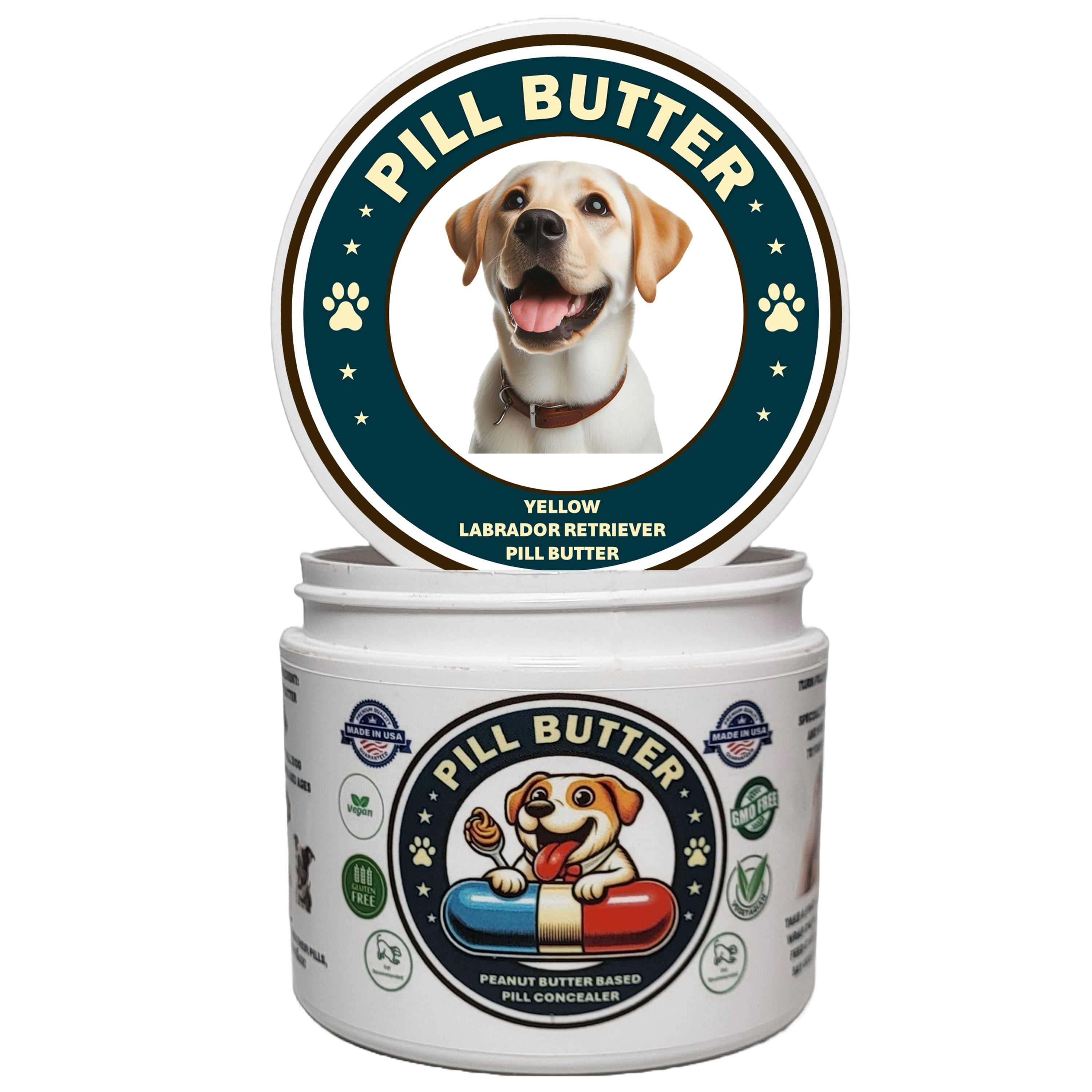 Yellow Labrador Retriever Dog Treats to Wrap Pills (+100 Breeds) Jar of ...