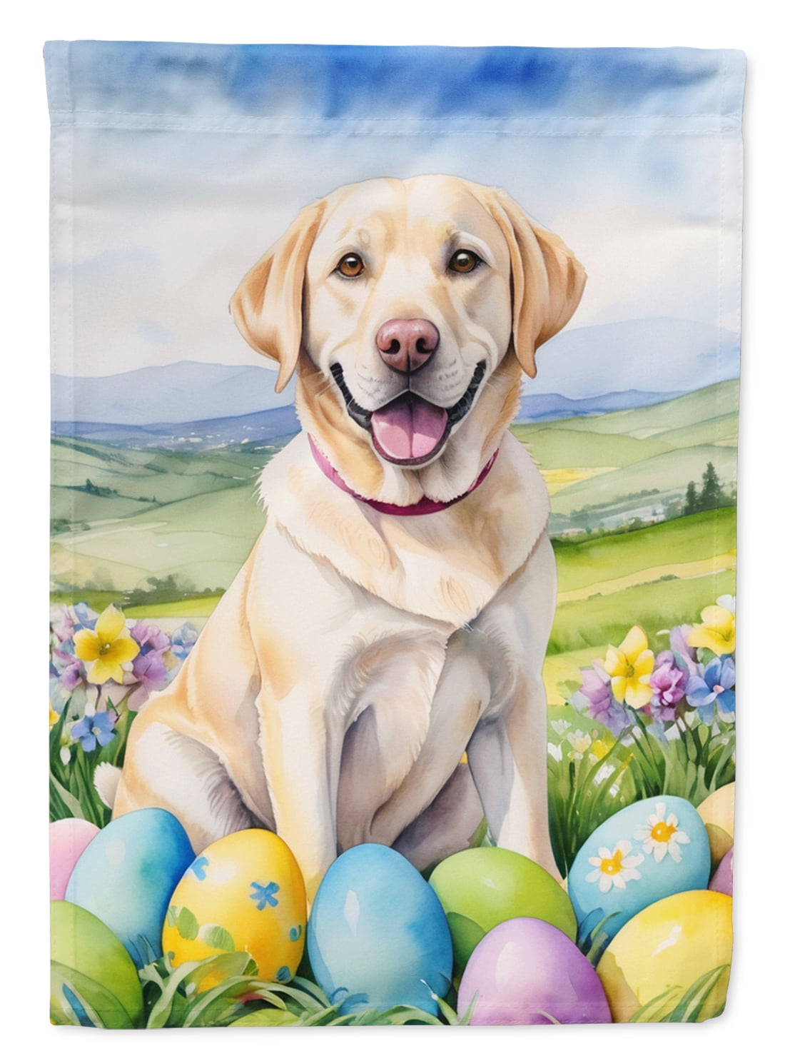 Yellow Labrador Retriever Easter Egg Hunt House Flag 28 in x 40 in ...