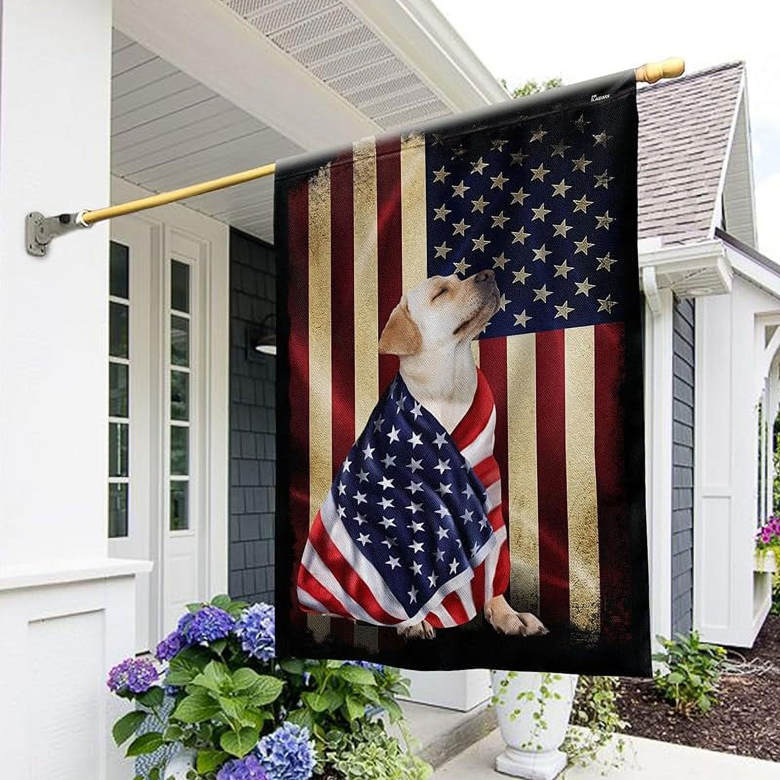 Yellow Labrador Retriever House Flags, Patriotic Dog Decor American ...