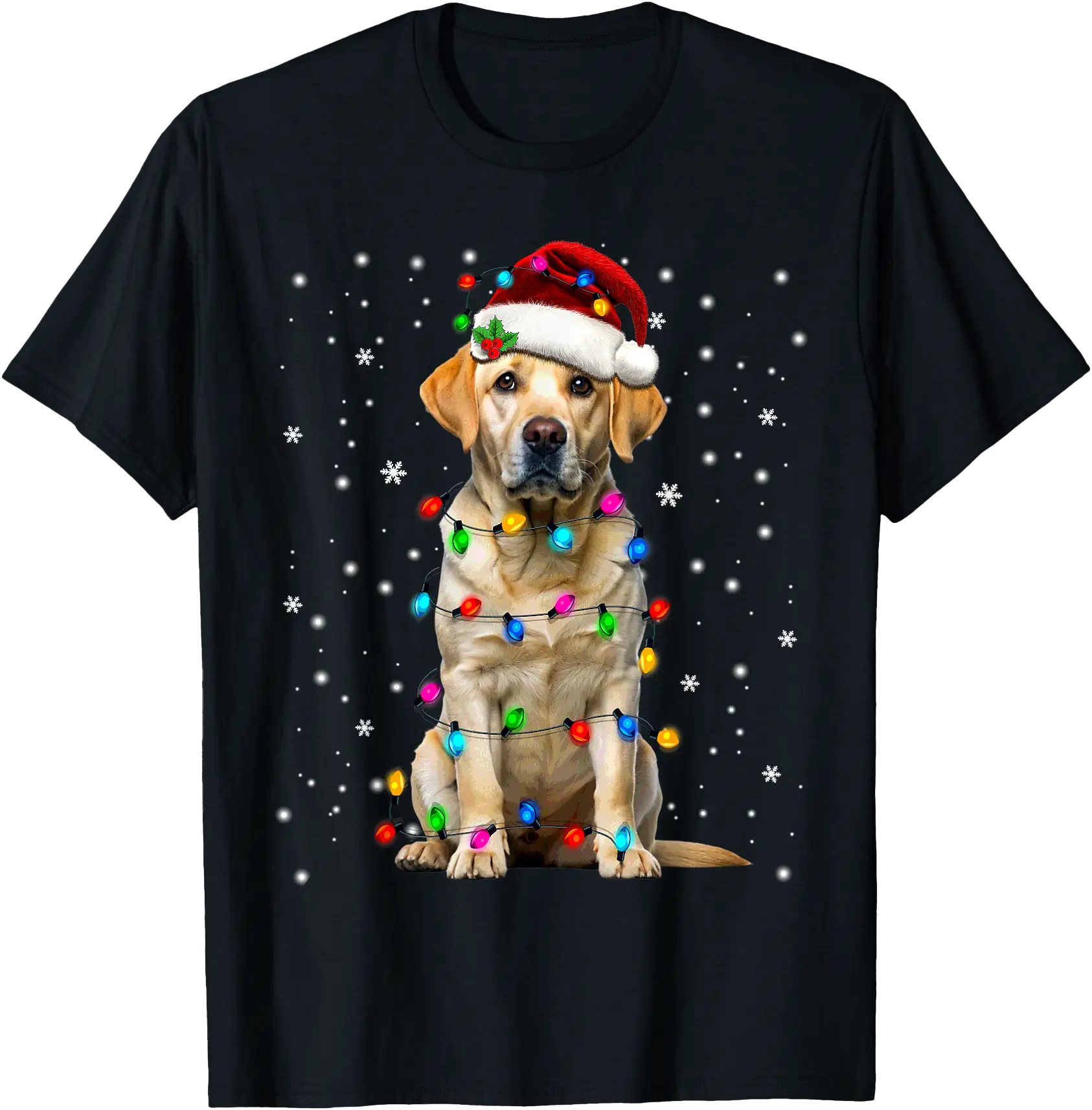 Yellow Labrador Retriever Krismast Tree Light Dog T-Shirt - Walmart.com