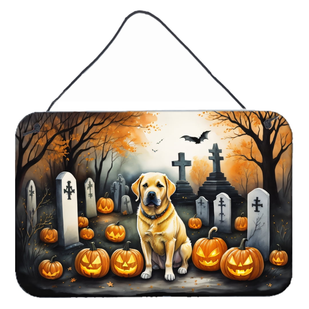 Yellow Labrador Retriever Spooky Halloween Wall or Door Hanging Prints ...