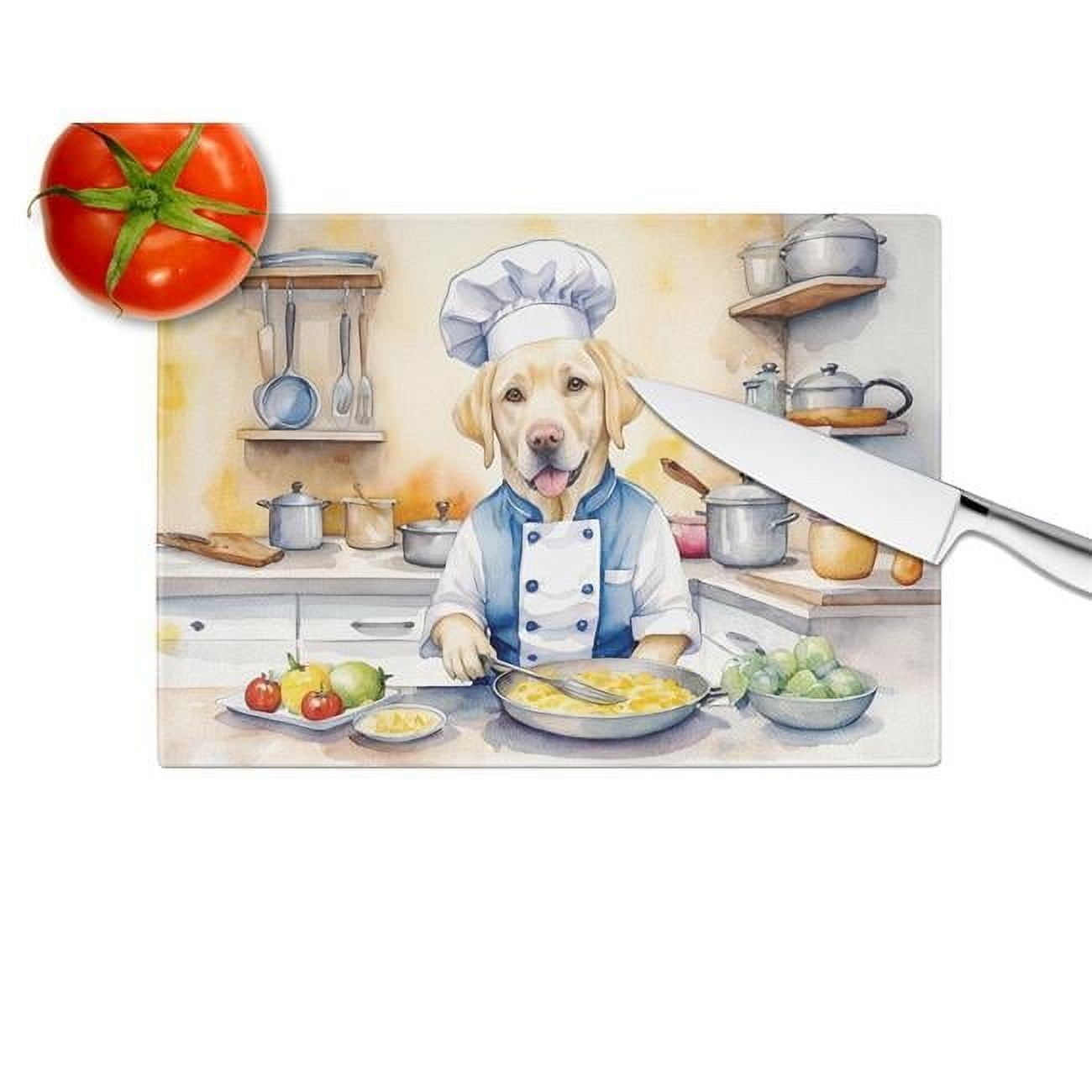 Yellow Labrador Retriever The Chef Glass Cutting Board 12 in x 15 in ...