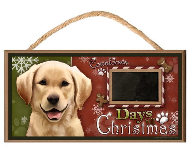 Yellow Labrador Retriever (Yellow Lab) Dog Sign (Holiday Countdown, 10 ...