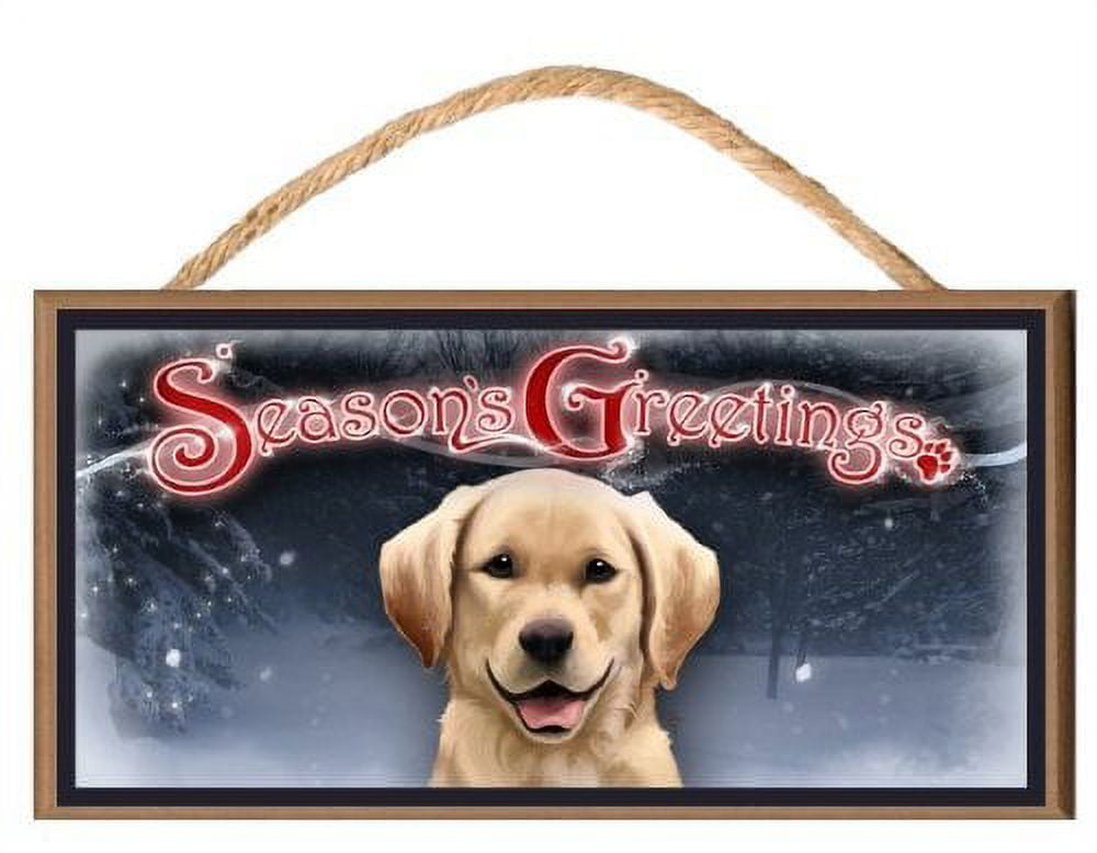 Yellow Labrador Retriever (Yellow Lab) Dog Sign (Seasons Greetings, 10 ...