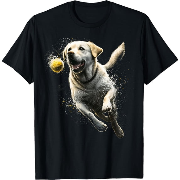 Yellow Labrador Retriever chasing a ball Labrador Retriever T-Shirt ...