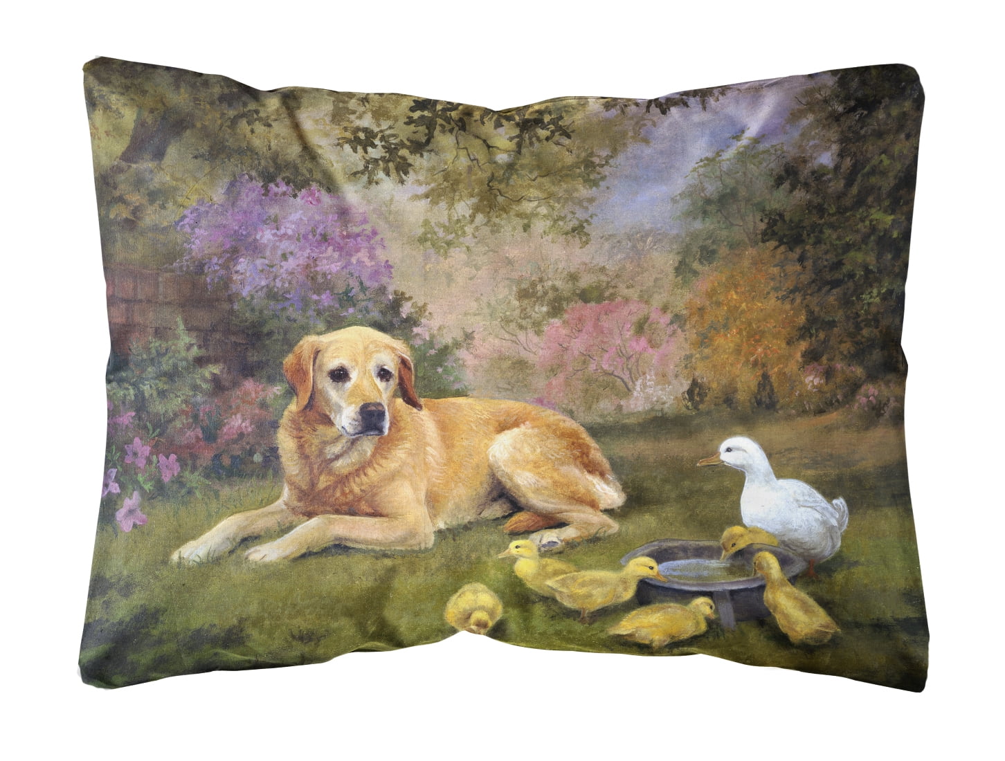 Yellow Labrador and Chicks Canvas Fabric Decorative Pillow - Walmart.com