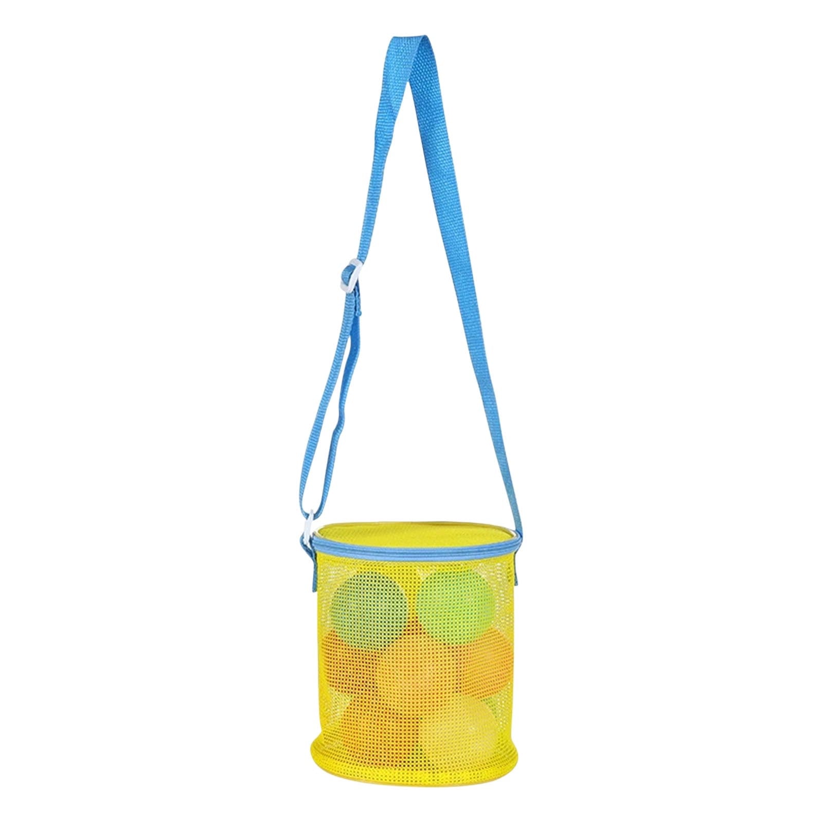 Yellow Large Capacity Beach Mesh Bag With Zipper Closure Adjustable ...
