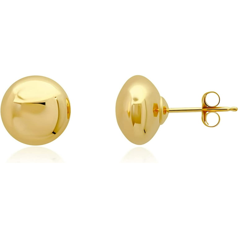Long post stud earrings 14k gold store