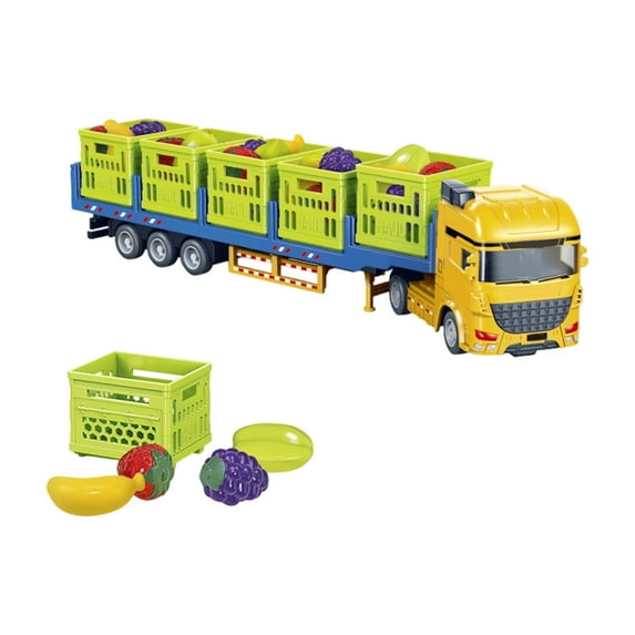 Yellow Large Transport Vehicle Toy Simulation Trailer Container Truck ...