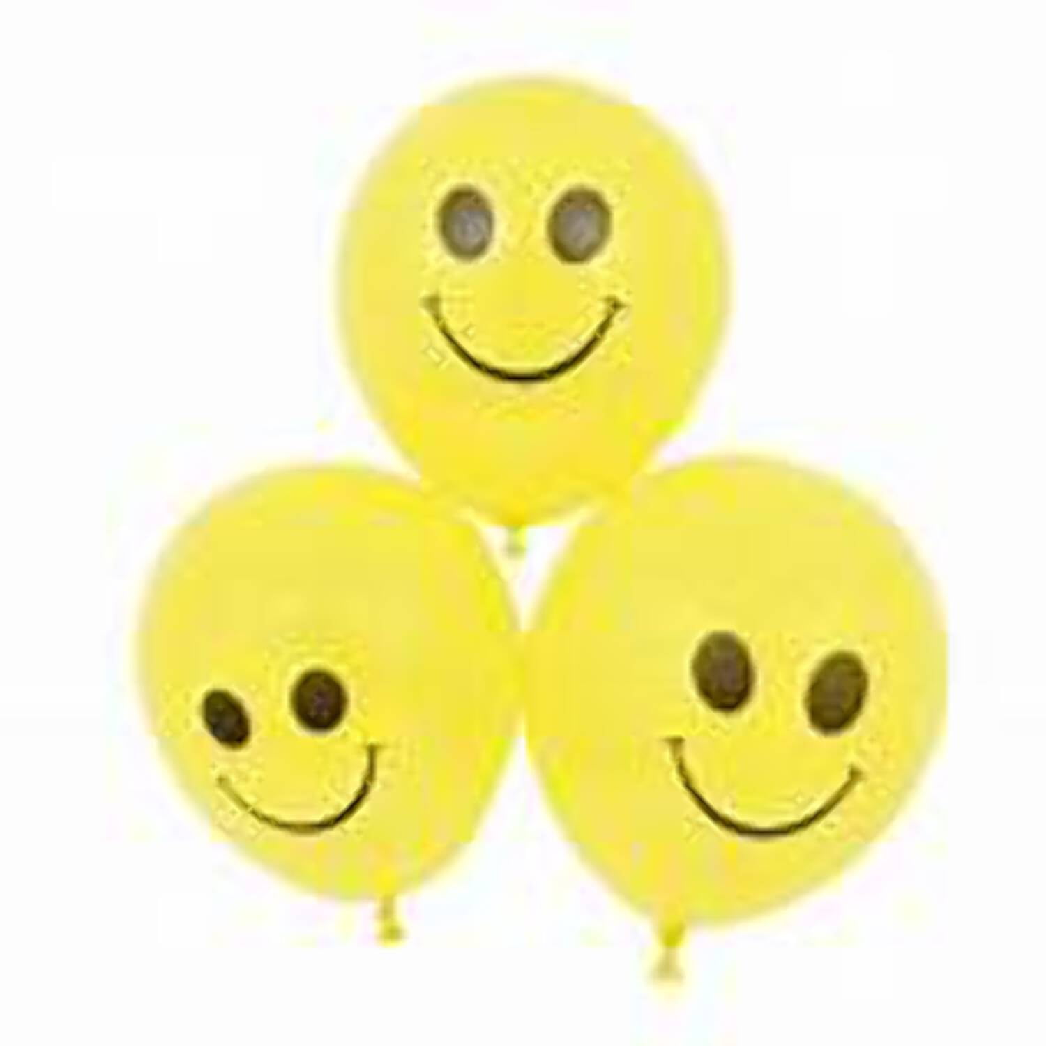 Yellow Latex Balloons W/Smiley Faces (Yellow) - Walmart.com