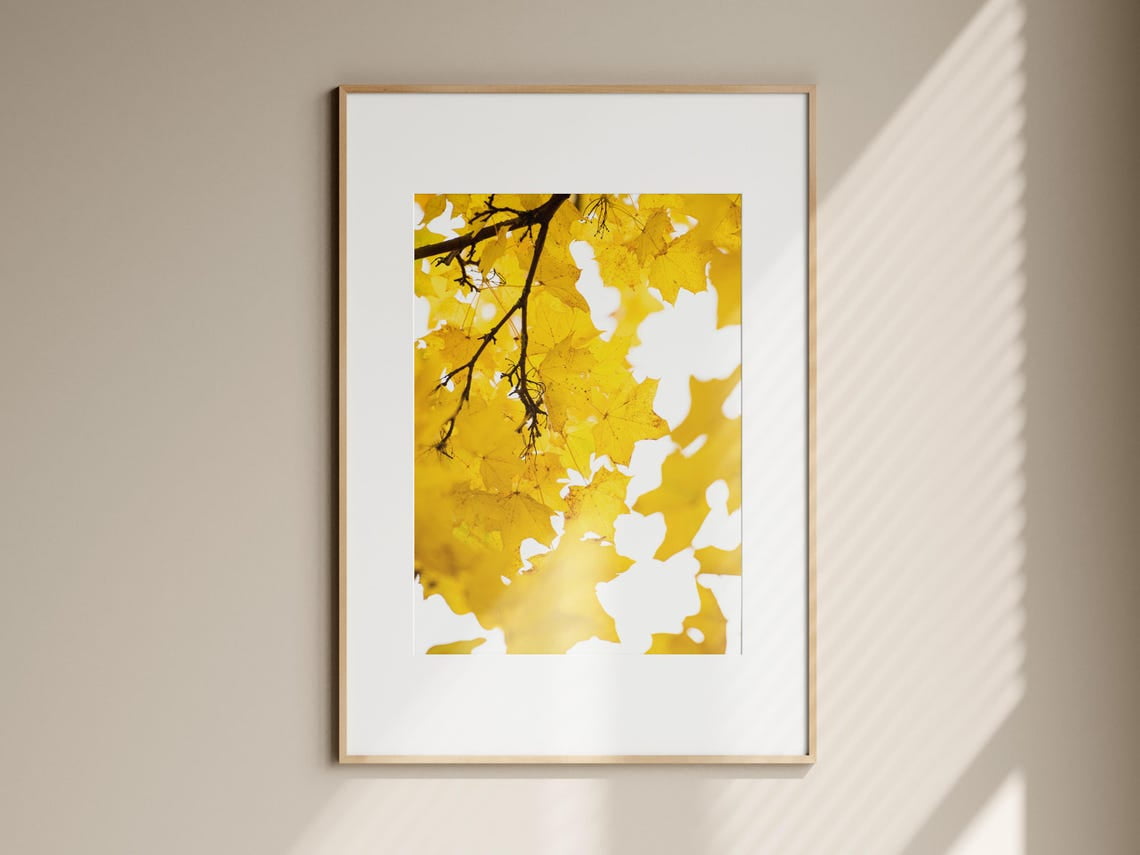 Yellow Leaves Photograph, Minimalist Nature, Tree Poster, Autumn ...