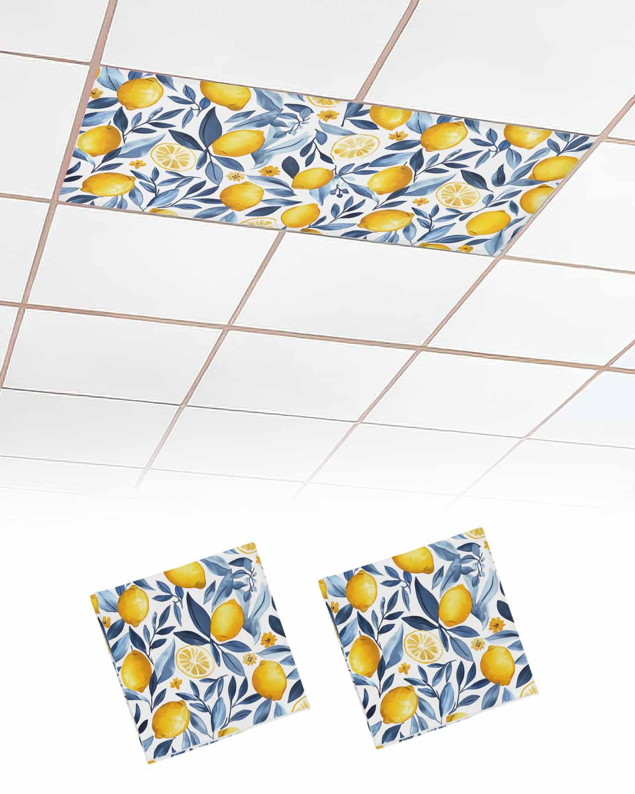 Yellow Lemon Fluorescent Light Covers for Ceiling Lights 4x2 feet,2 ...