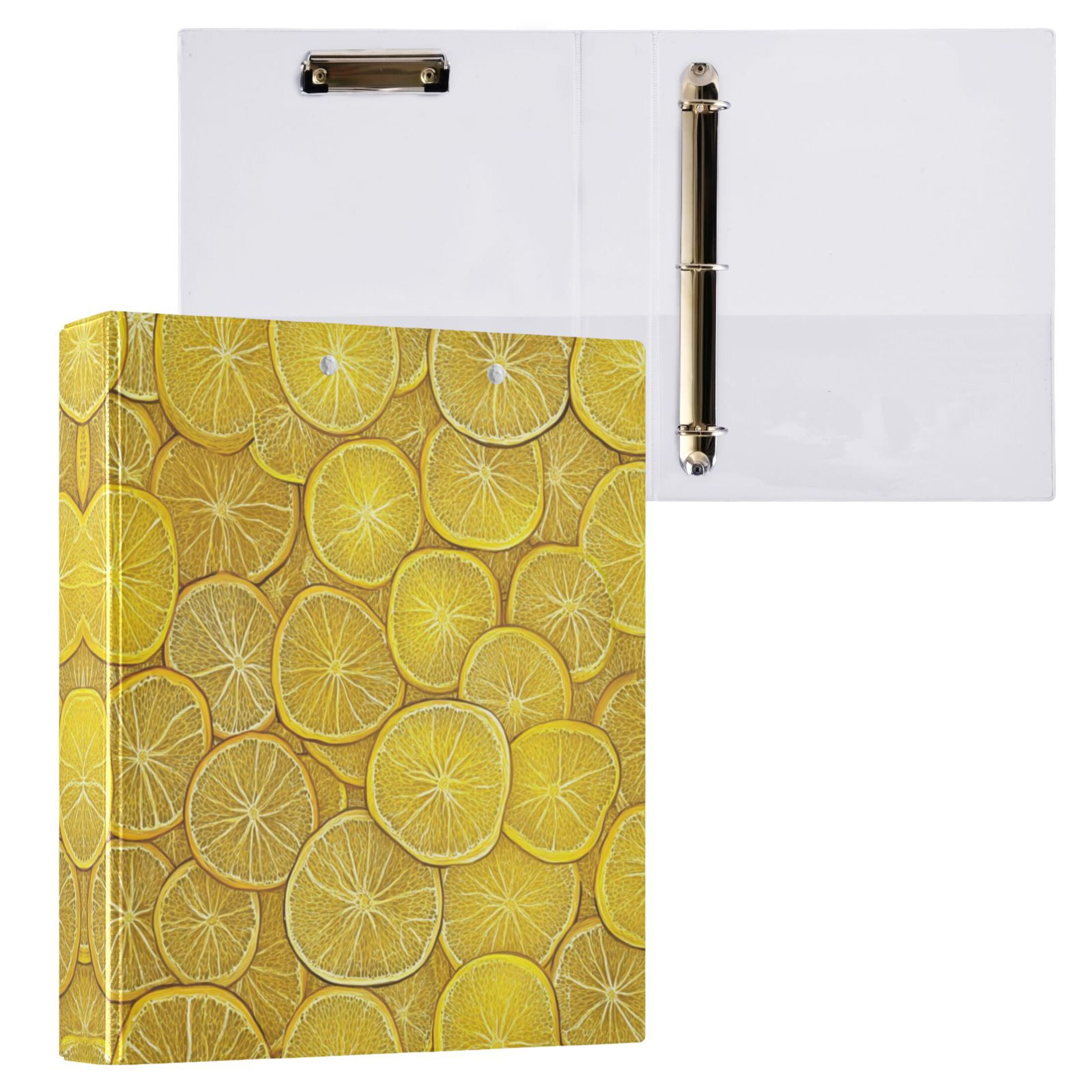 Yellow Lemon Slices 3 Ring Hardcover Binders 1.5in Round Rings for ...