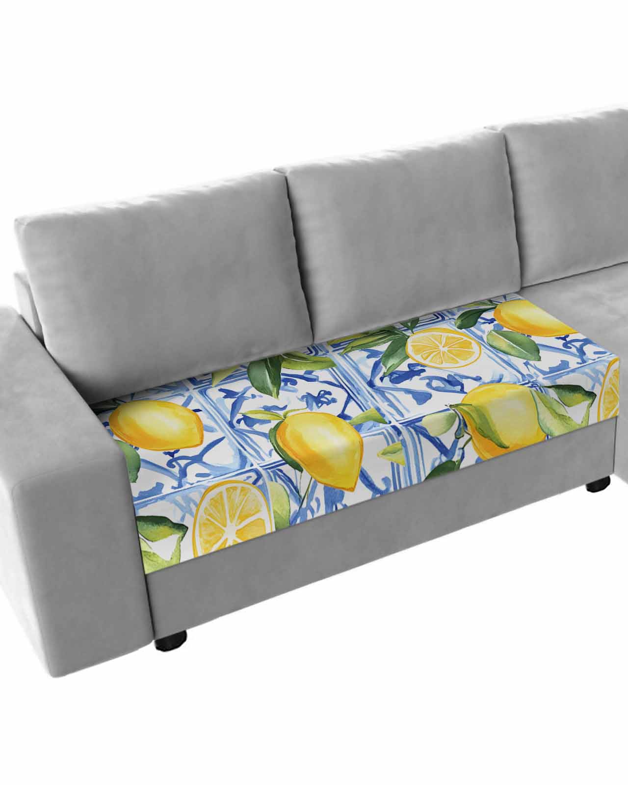 Yellow Lemon Sofa Couch Cushion Covers Washable, Removable Stretchable ...