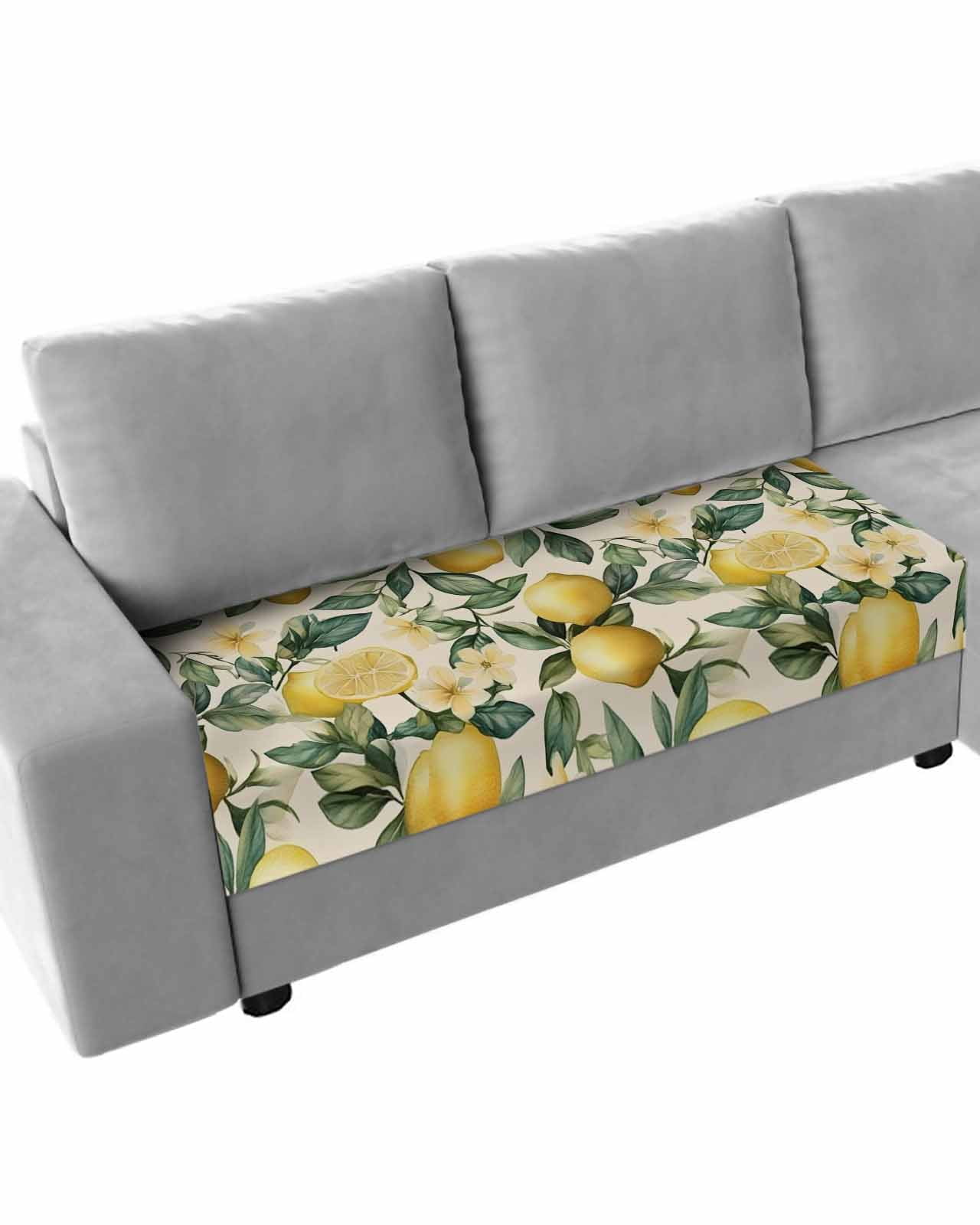 Yellow Lemon Sofa Couch Cushion Covers Washable, Removable Stretchable ...