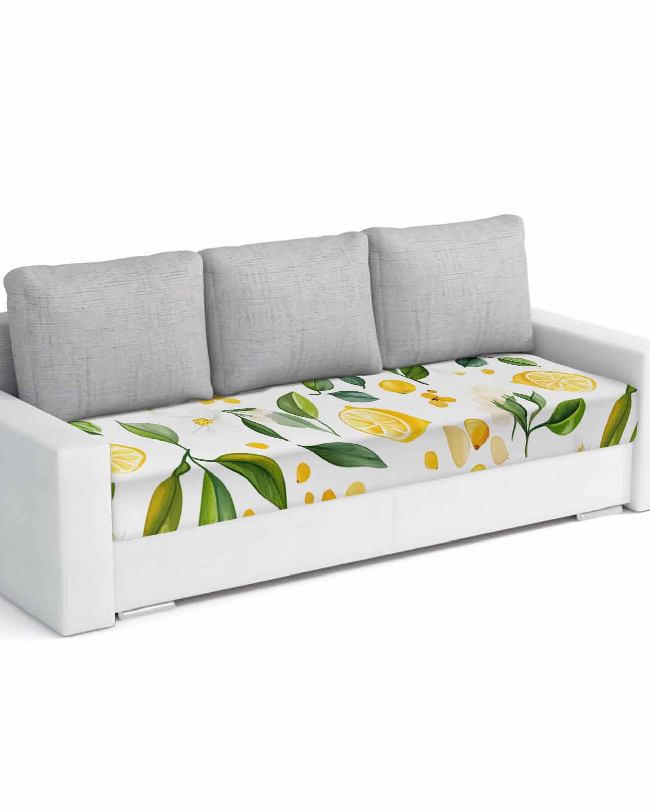 Yellow Lemon Sofa Couch Cushion Covers Washable, Removable Stretchable ...