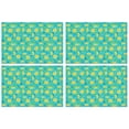 Yellow Lemon Table Placemats, Set of 4 Heat Resistant Wrinkle Free Flax ...