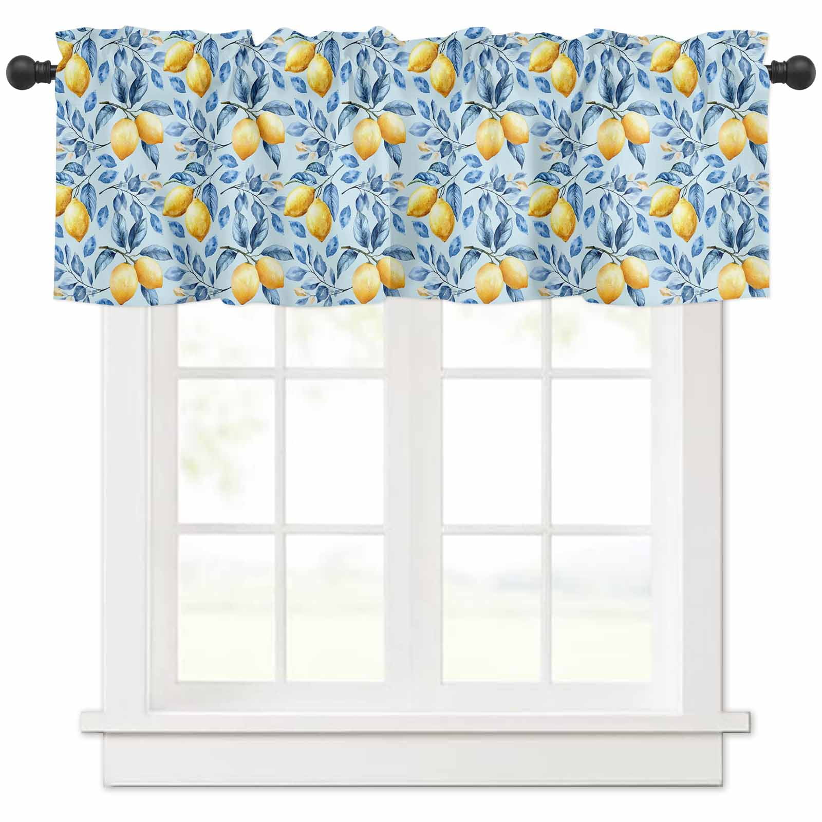 Yellow Lemon Valances for Windows Farmhouse Kitchen Curtains Valances ...