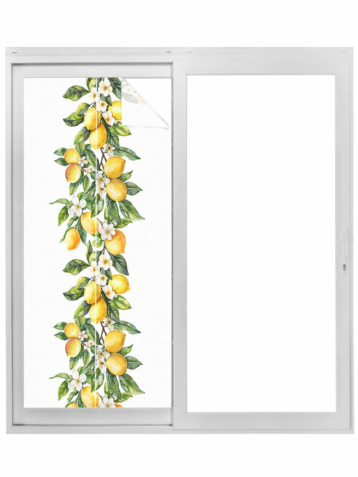 Yellow Lemon Window Privacy Film Stained Glass Window Film Decorative ...