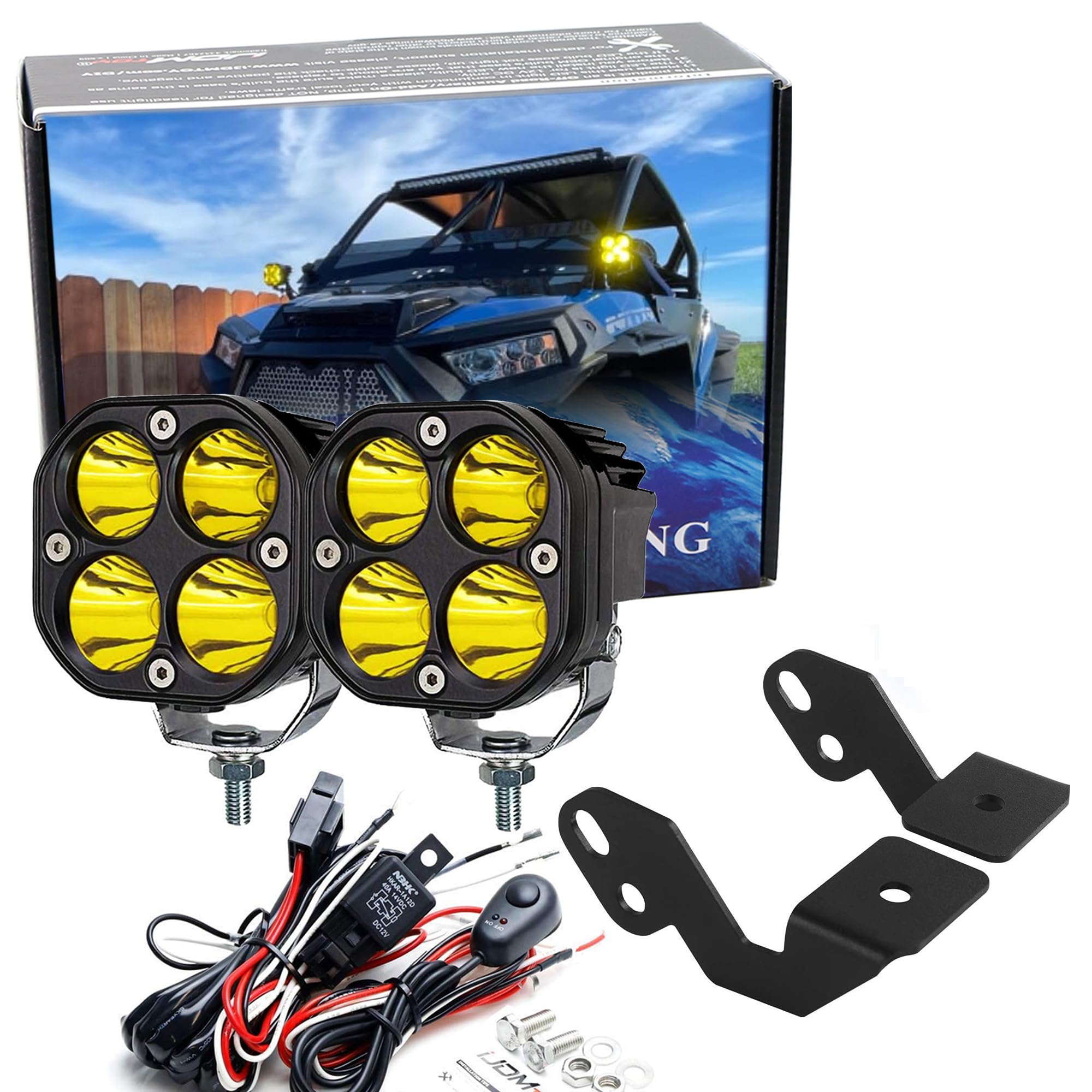 Yellow Lens, Selective Yellow LED Ditch Light Kit For 2014-up Polaris ...