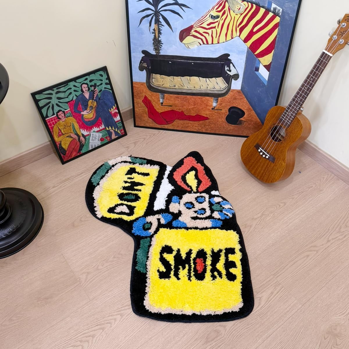 Yellow Lighter Irregular Shape Rug Microfiber Washable Absorbent ...