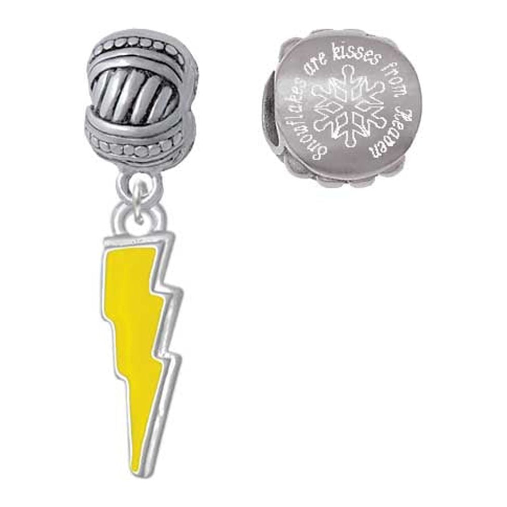 Yellow Lightning Bolt Snowflakes are Kisses from Heaven Charm Beads ...
