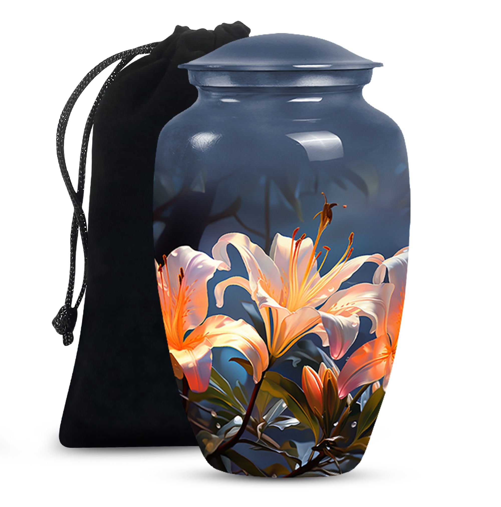 Yellow Lilly Urns For Human Ashes Adult Male - Large Memorial Urn For ...