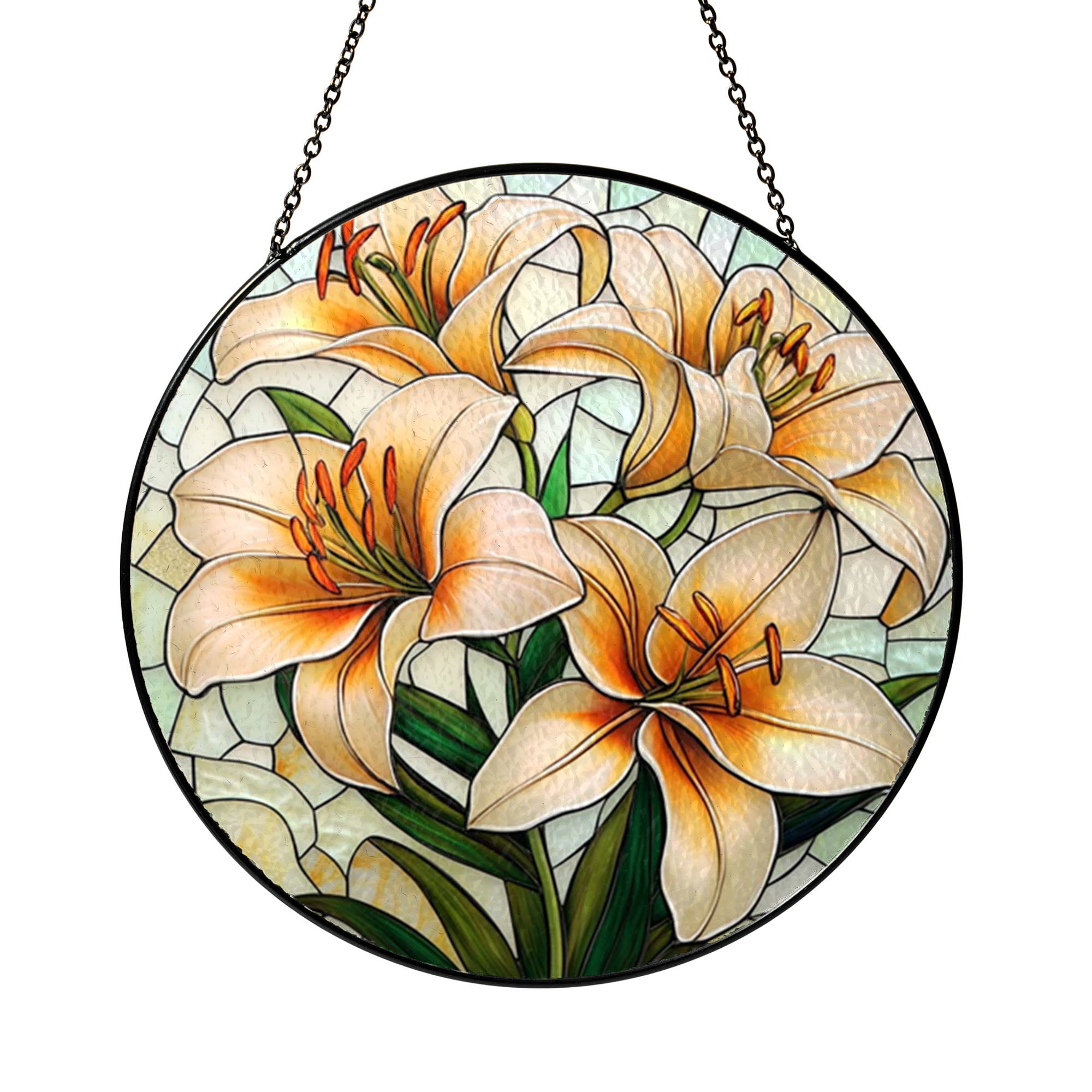 Yellow Lily Blossom Stained Glass Suncatcher – Botanical Window ...