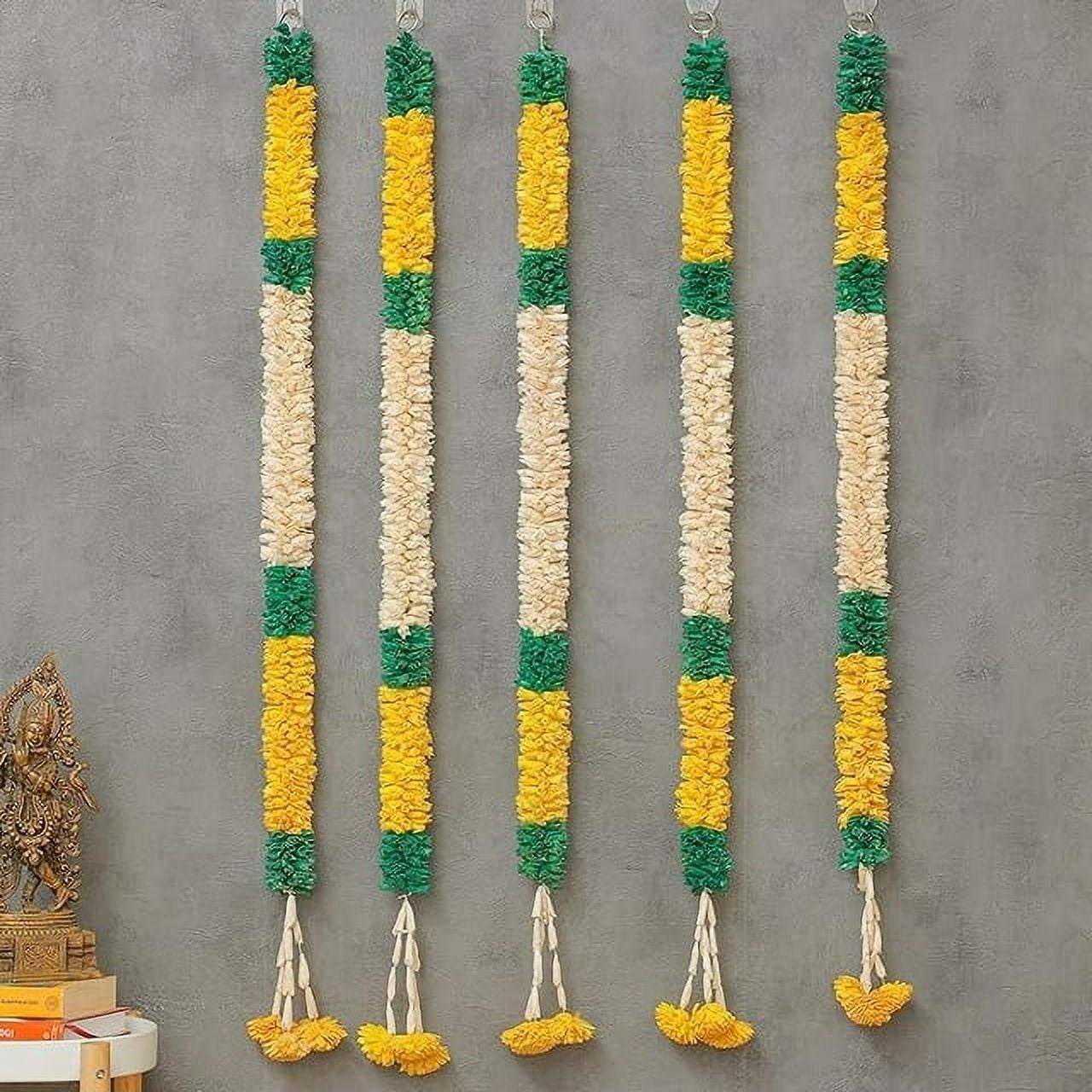 Yellow Lily Garlands Indian Decor | Artificial Garlands - 3ft (Pack of ...