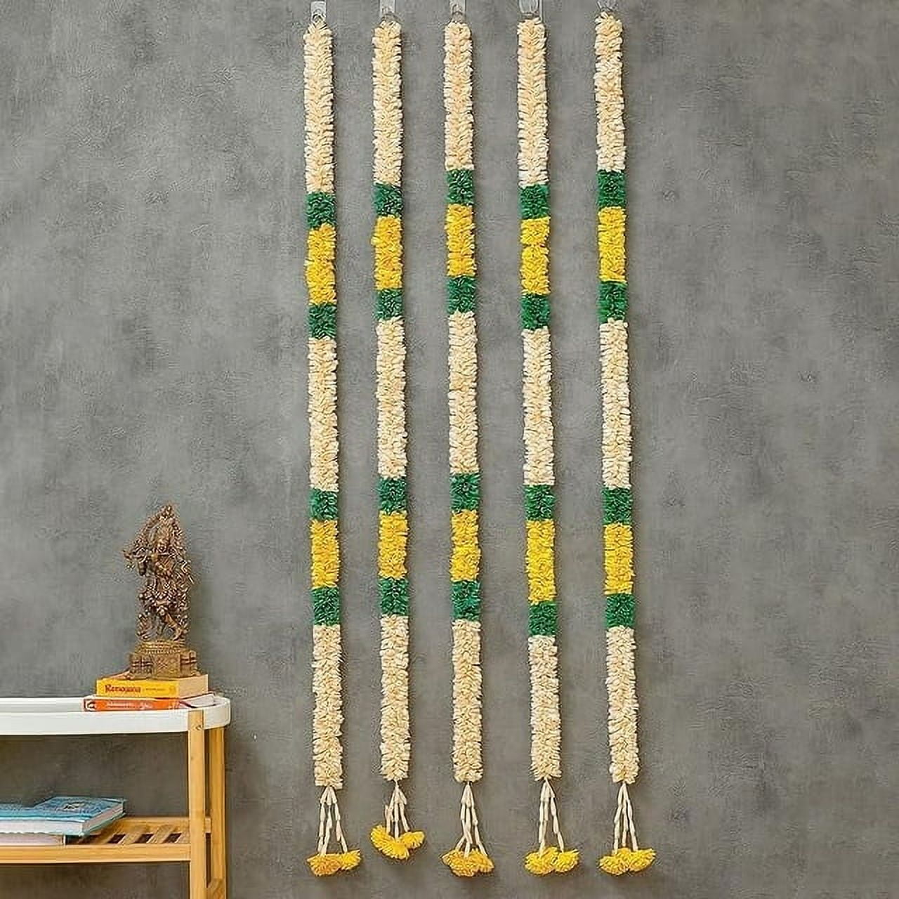 Yellow Lily Garlands Indian Decor | Artificial Garlands - 5ft (Pack of ...