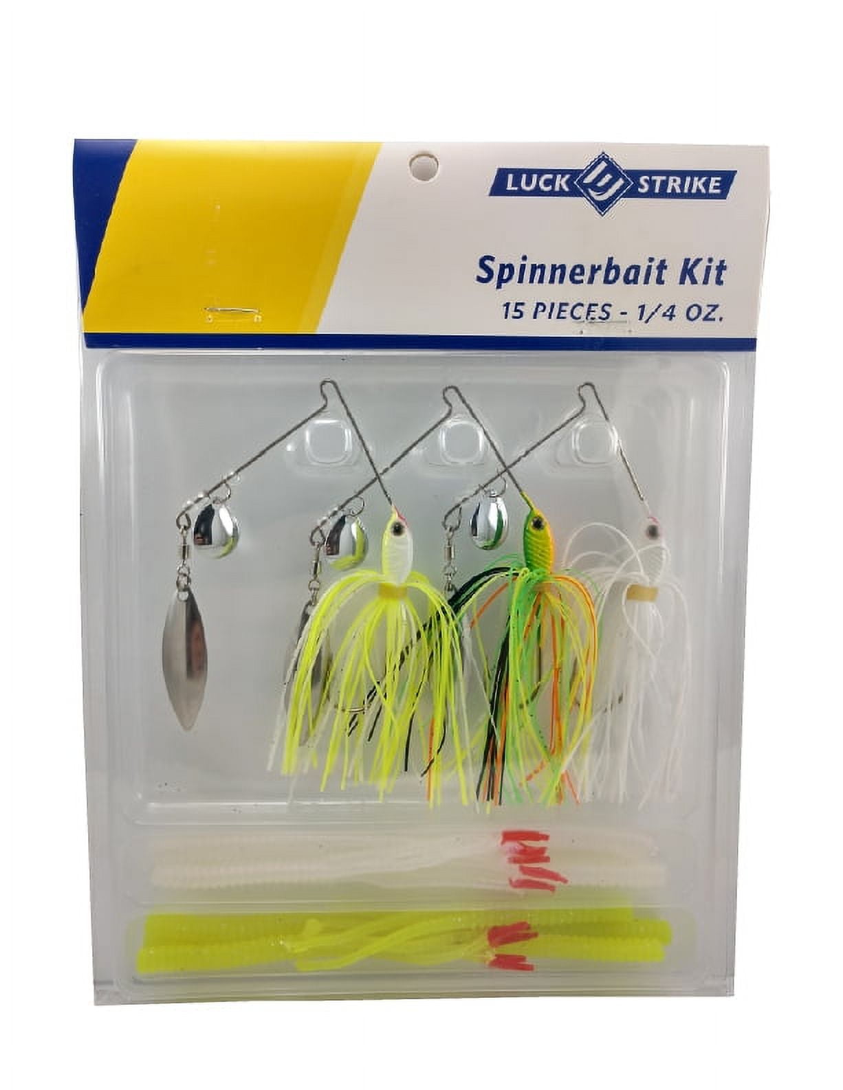 Yellow Luck E Strike Spinnerbaits Kit - 1/4 oz - 15 Count Kit - Walmart.com