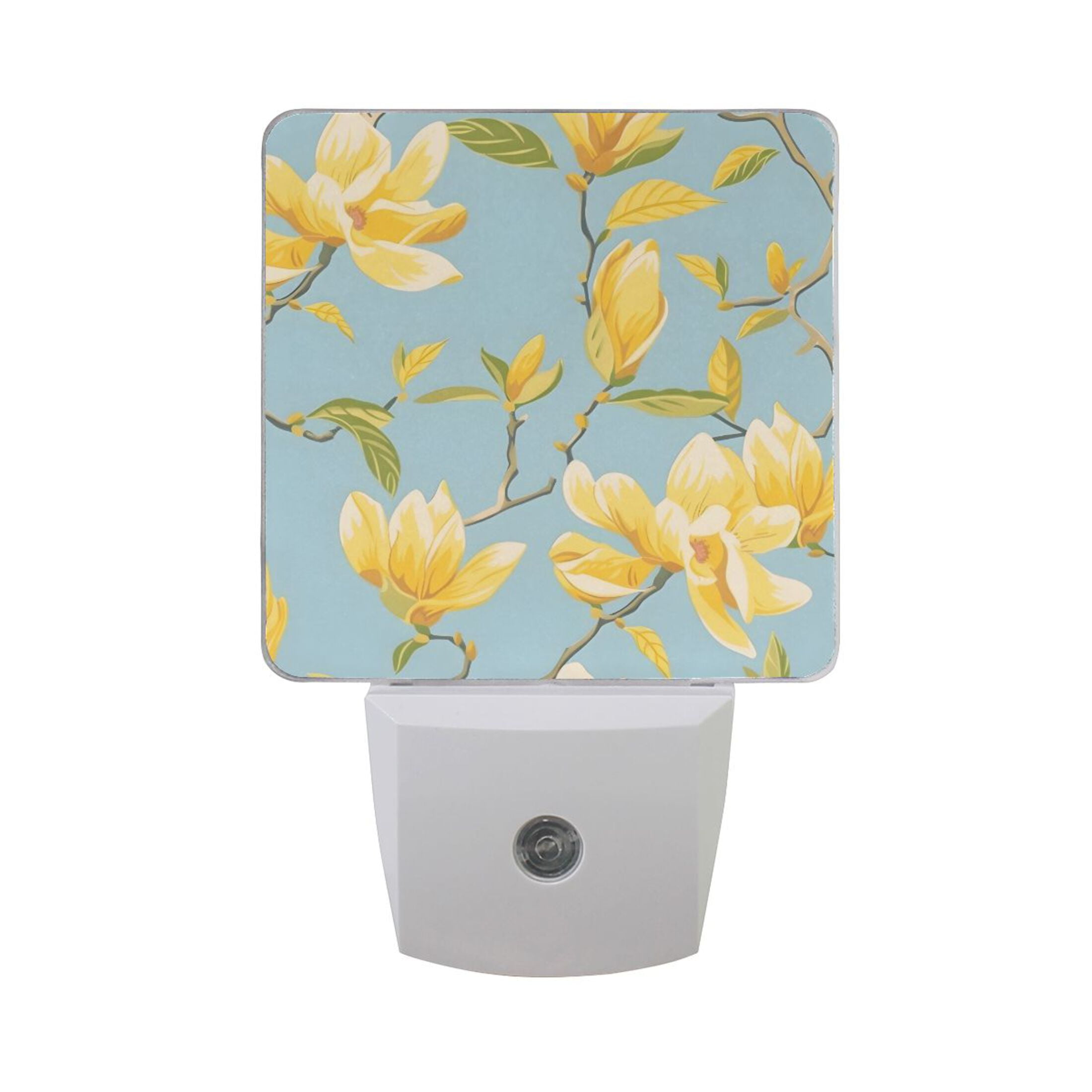 Yellow Magnolia Flower Night Light 2 Pack LED Nightlight Plug into Wall ...