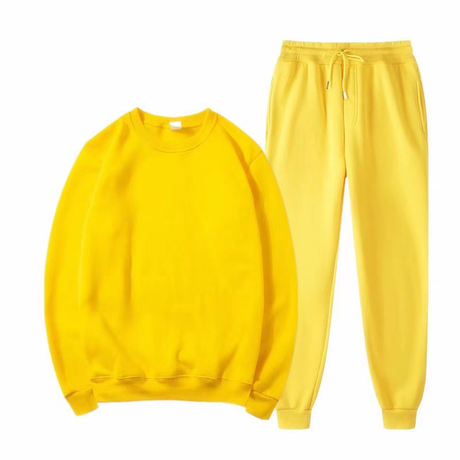 Yellow Mens Sweatpants Sweatpants For Men Men With Pants Hoodie Plus Leisure Winter Fleece
