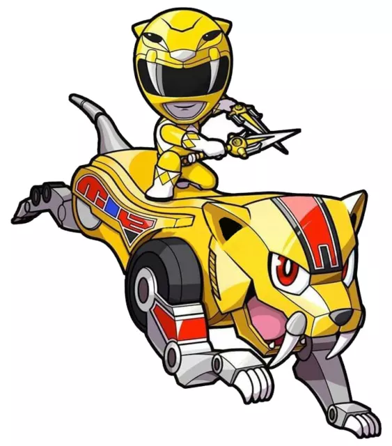 Yellow Mighty Morphin Power Rangers Dinozords Stickers Phone Decal ...