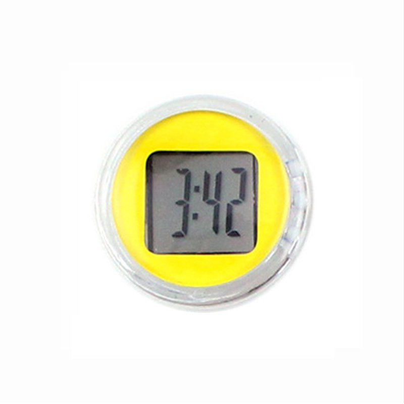 Yellow-Mini Small Digital Clock for Car Motorcycle Bicycle Sticky ...